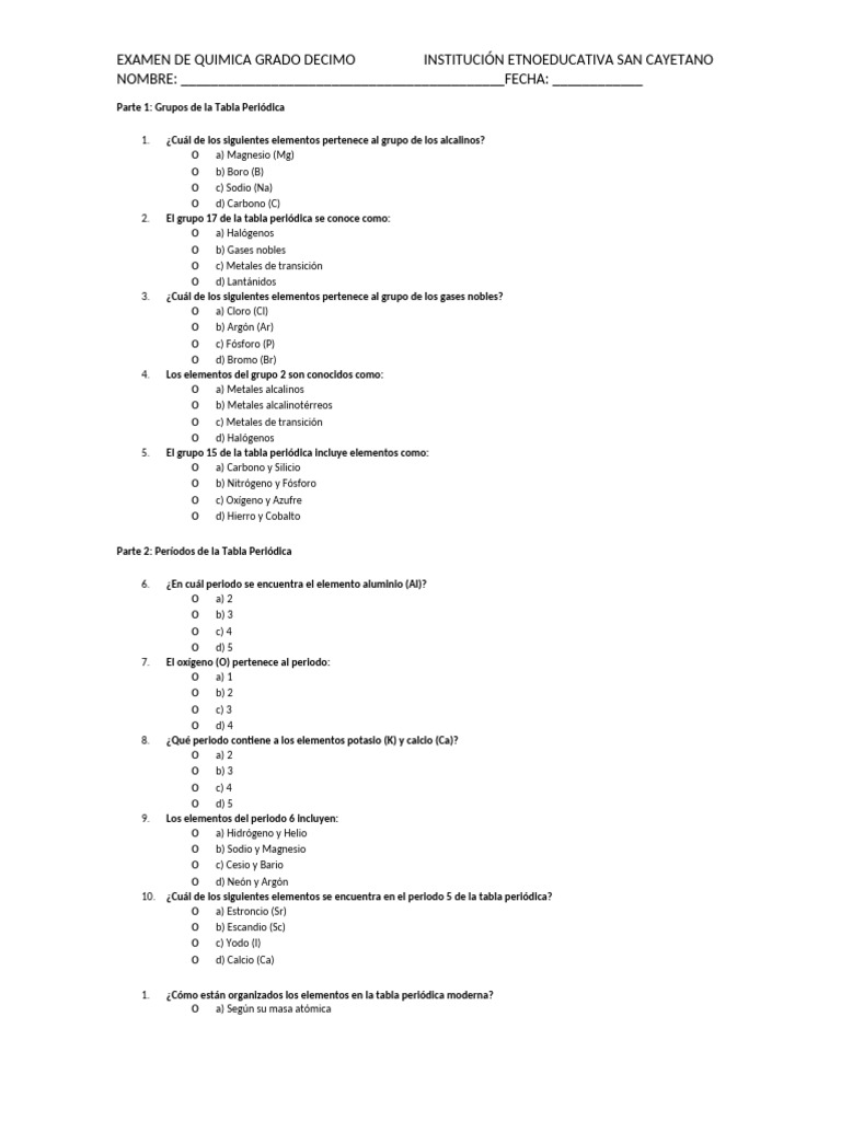 Examen de Decimo Sanca | PDF