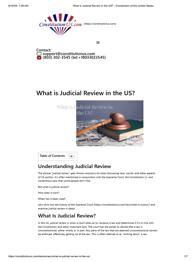 What Is Judicial Review in The US - Constitution of The United States | PDF