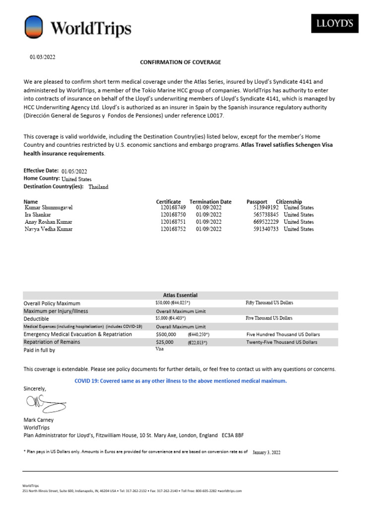 Thailand Insurance Coverage | PDF | Insurance | Travel Visa