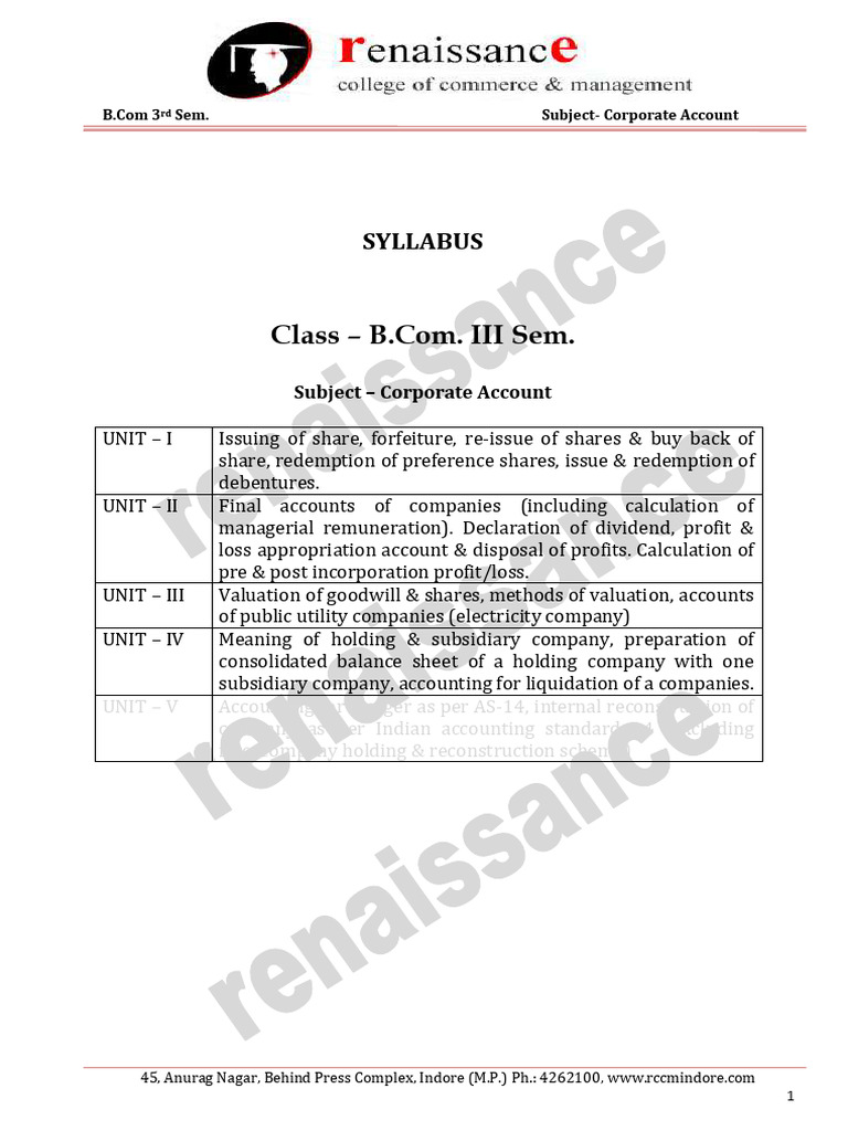 BCOM 3 Corporate Ac | PDF