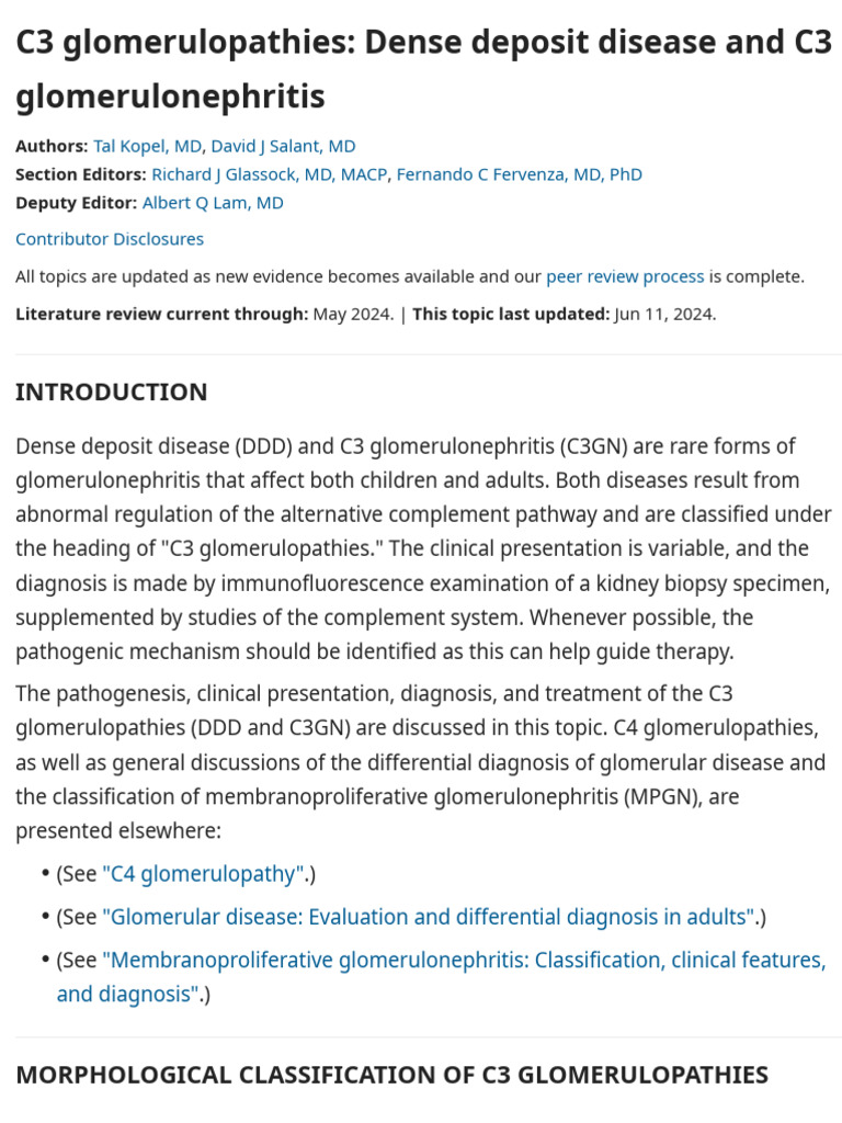 C3 Glomerulonephritis (C3GN) | PDF