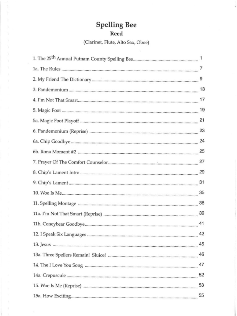 Spelling Bee - Reed | PDF