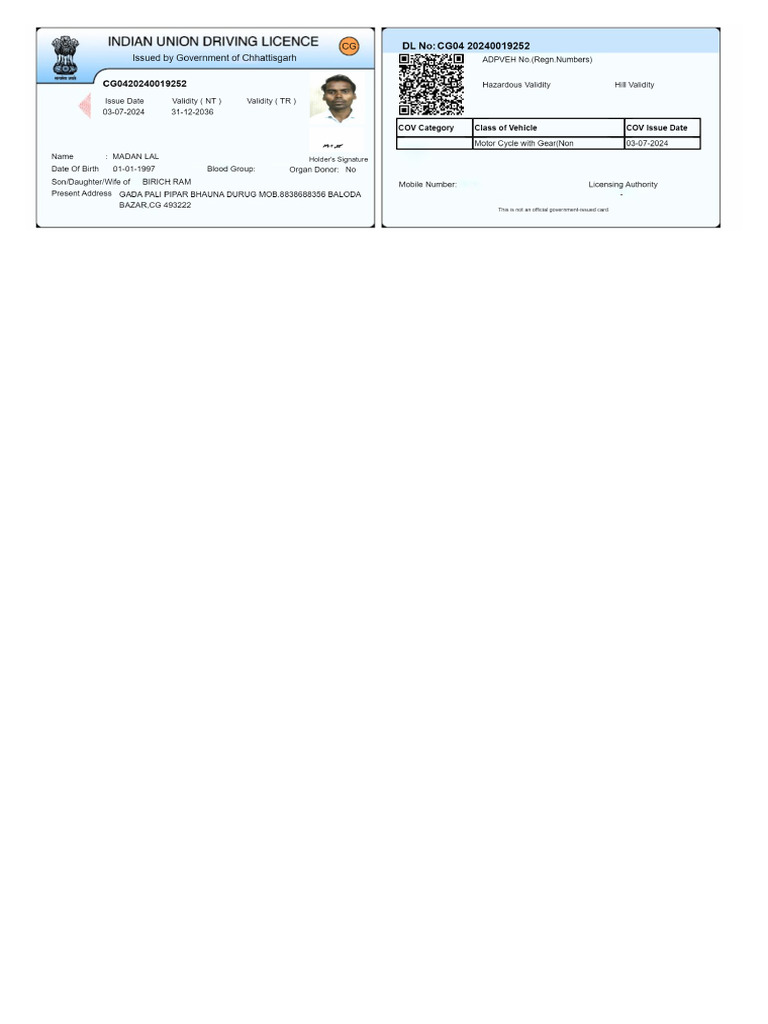 Driving License | PDF