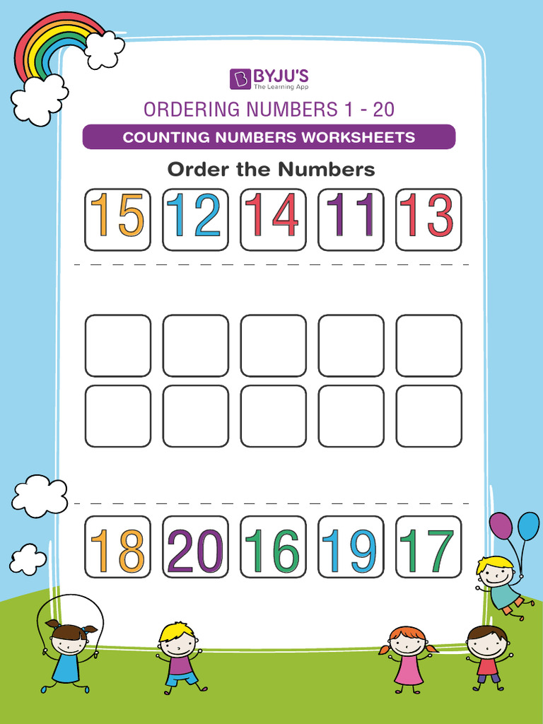 Ordering Number Worksheet Numbers Upto 20 3 | PDF