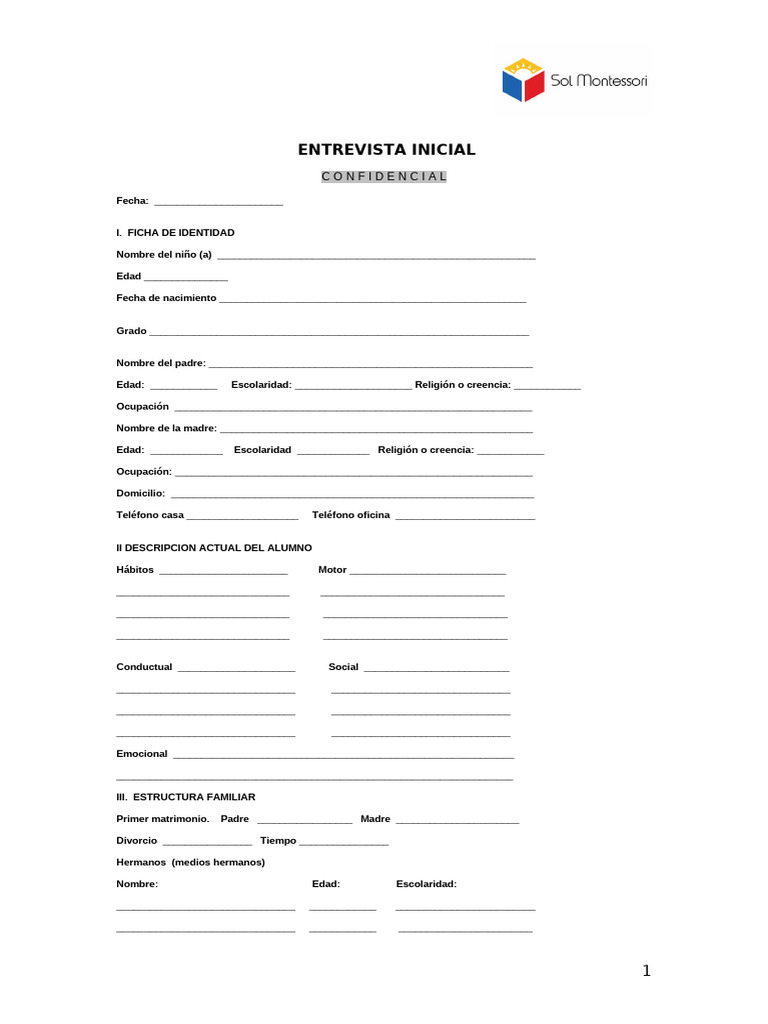 Entrevista Inicial | PDF