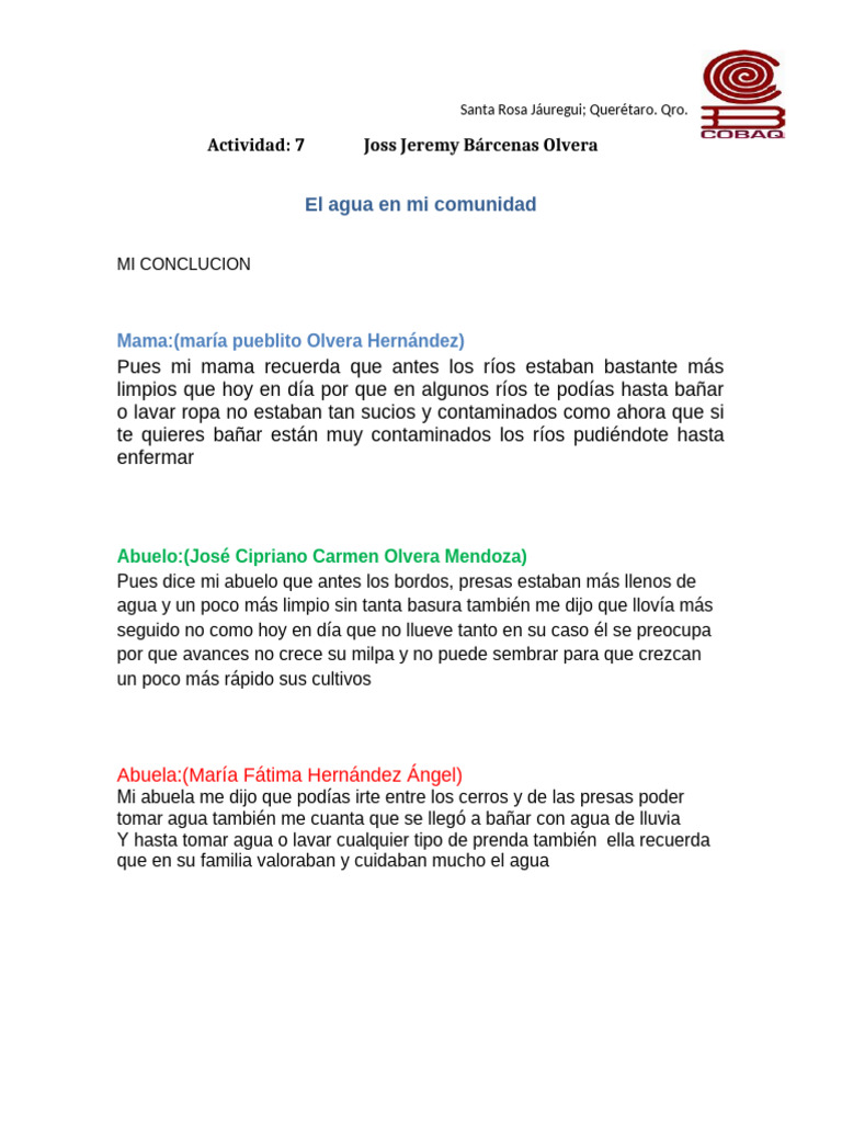 Agua y Mi Comunidad | PDF