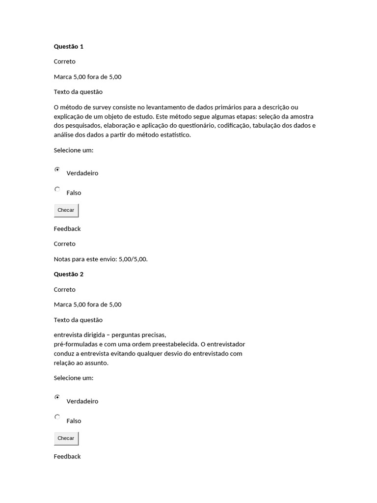 Questionário 2 | PDF