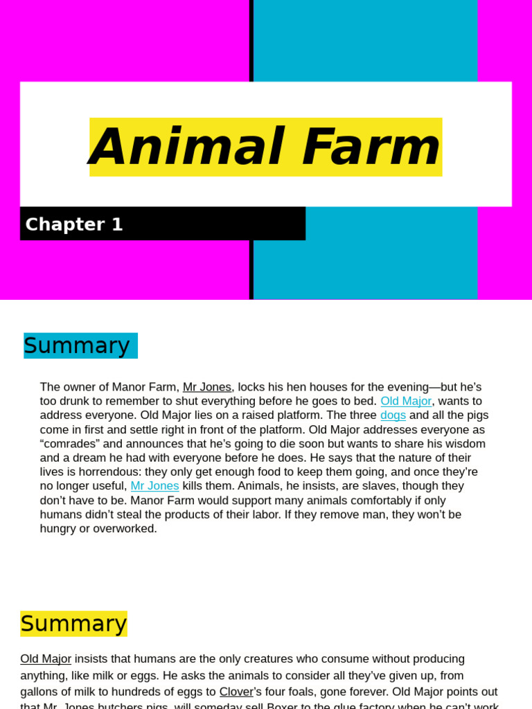 Animal Farm Ch.1 | PDF