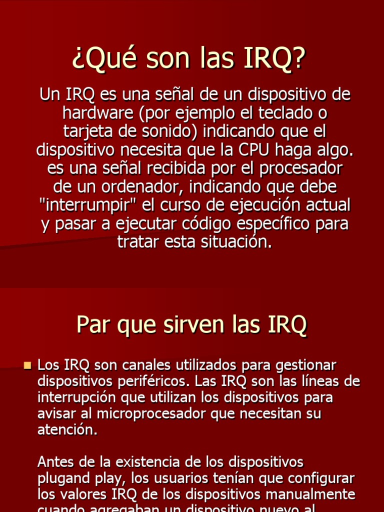 Qué Son Las IRQ | PDF | Unidad Central de procesamiento | Equipo de oficina