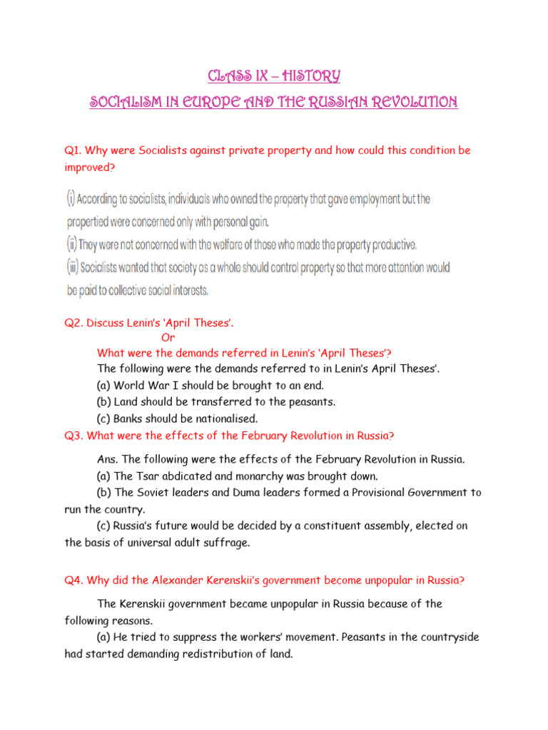 Loa W Notes - Russian Revolution | PDF