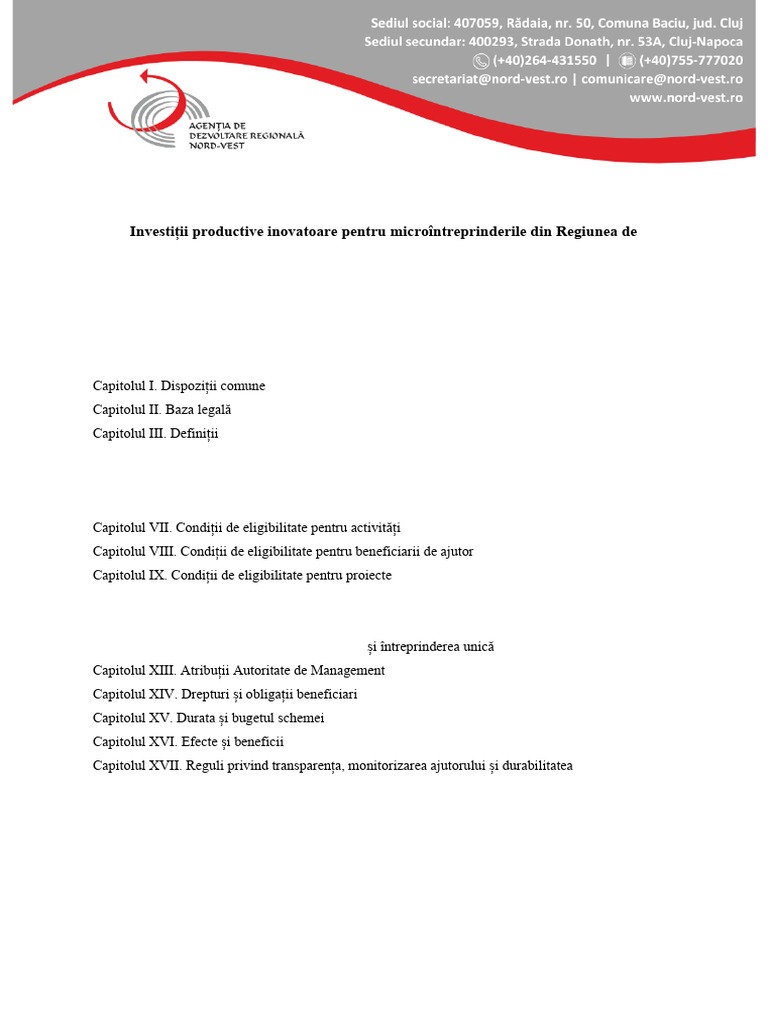 Anexa IX - Schema de Minimis - Microîntreprinderi - V3 - CORR8 | PDF