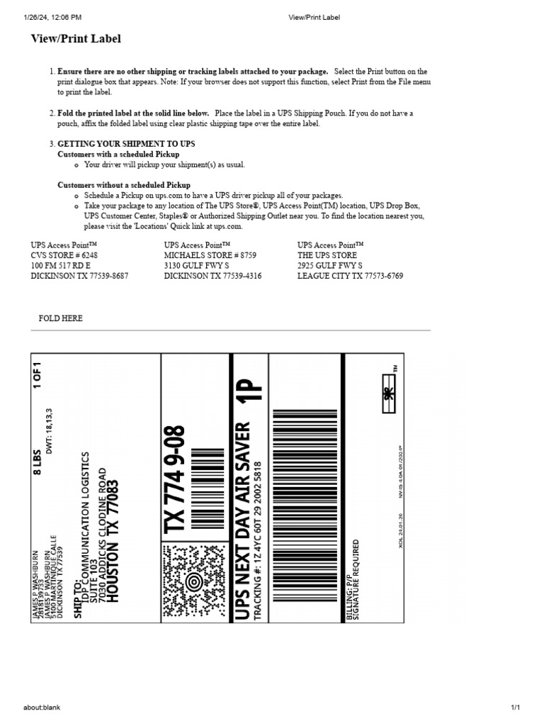 Ups Print Label | PDF