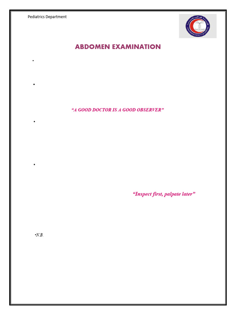 Abdomen Examination Last Editing | PDF