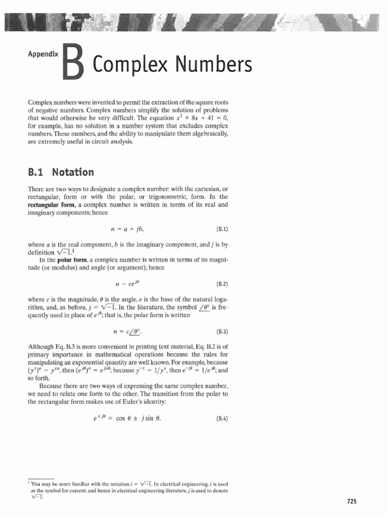 Appendix B Complex Numbers | PDF