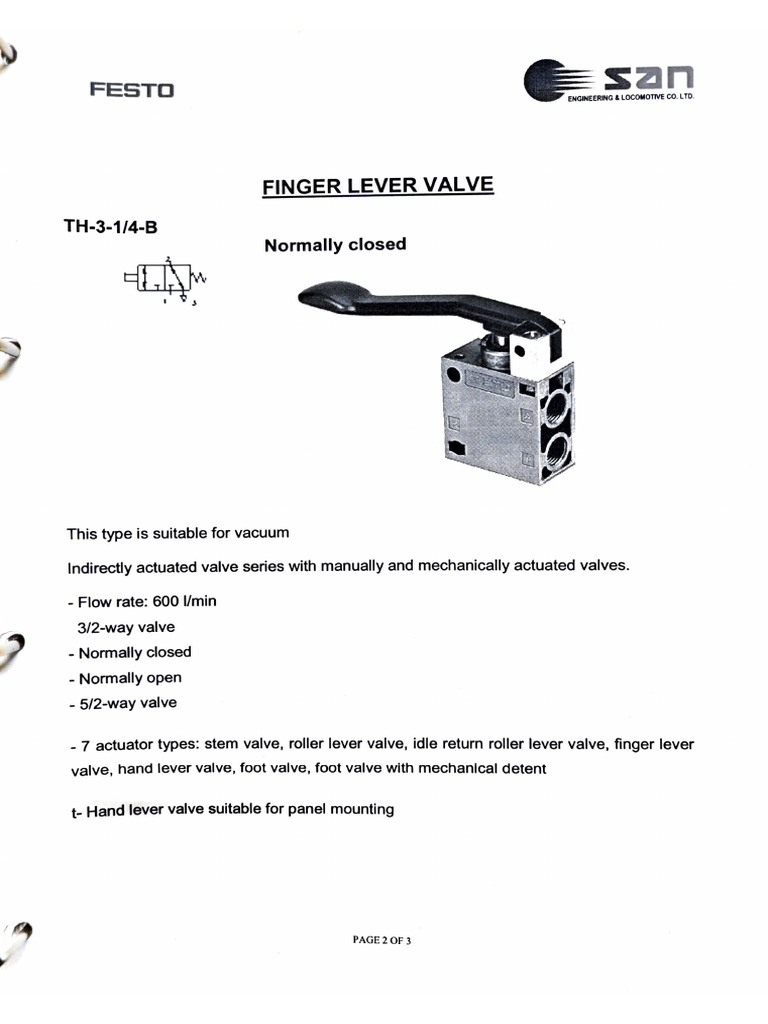 Finger Lever Valve | PDF | Technology & Engineering