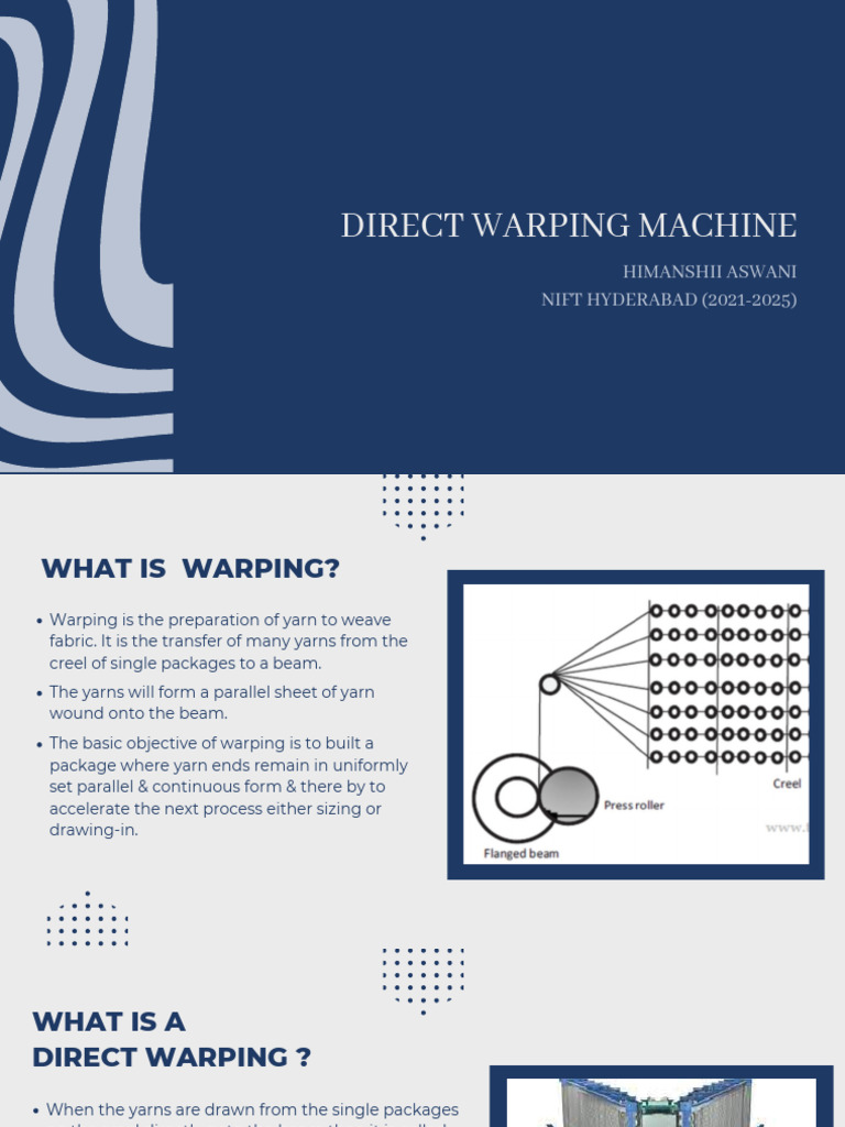 Direct Warping Machine Overview | PDF | Yarn | Home & Garden