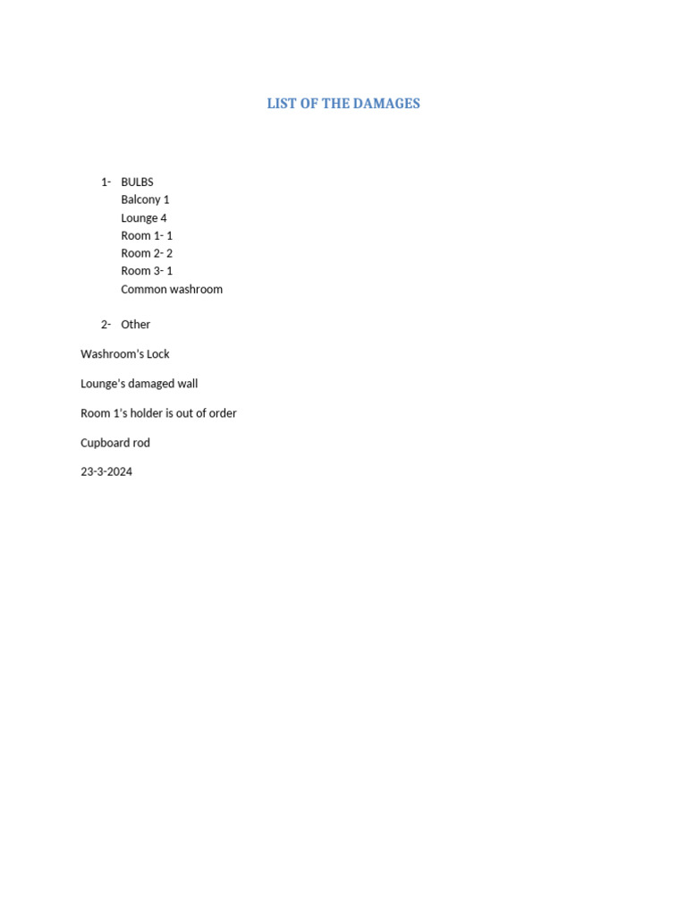 List of The Damages | PDF