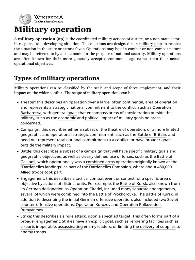 Military Operation | PDF