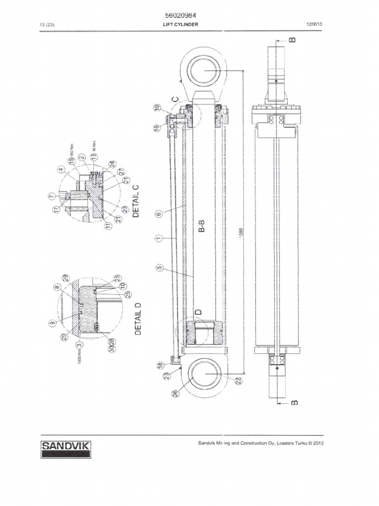 Sandvik LH517 Lift Cylinder | PDF