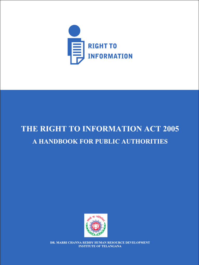 The Right To Information Act 2005-A Handbook For Public Authorities ...