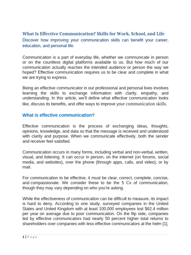 What Is Effective Communication | PDF