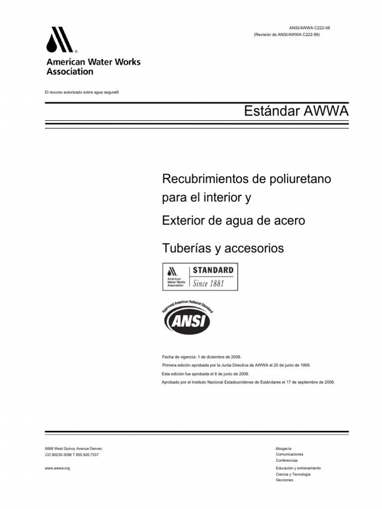 Awwa C222 2008 | PDF