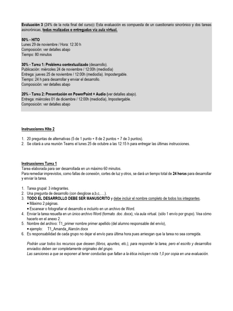 Eval 3 Instructivo QUI006 S1 | PDF