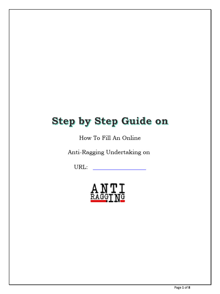 PDF Step by Step Guide For Anti-Ragging Undertaking Process | PDF PDF Step by Step Guide For Anti-Ragging Undertaking Process | PDF