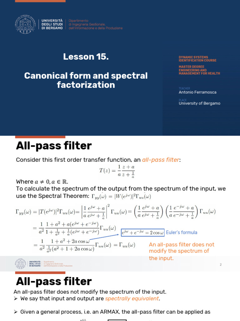Lecture 15 Spectral - Factorization | PDF