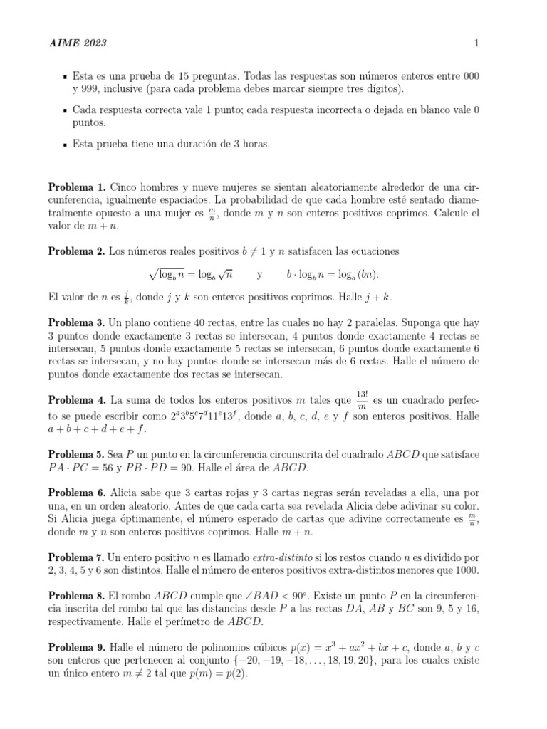 Aime 2023 | PDF