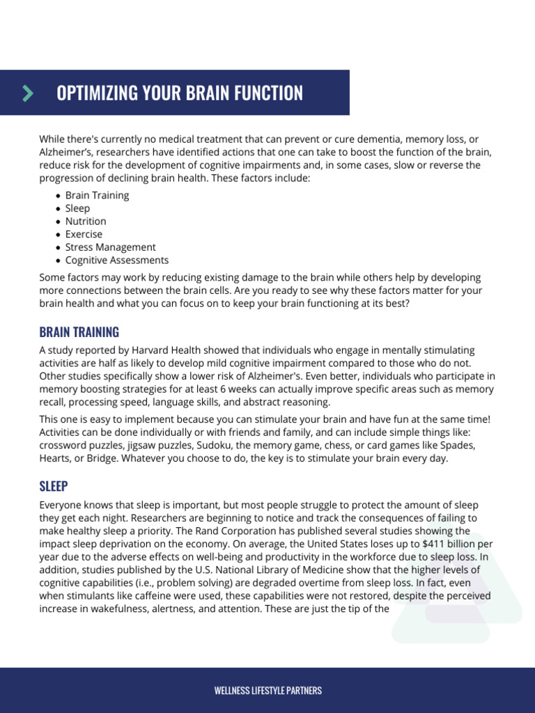 Optimizing Your Brain Function NEW | PDF