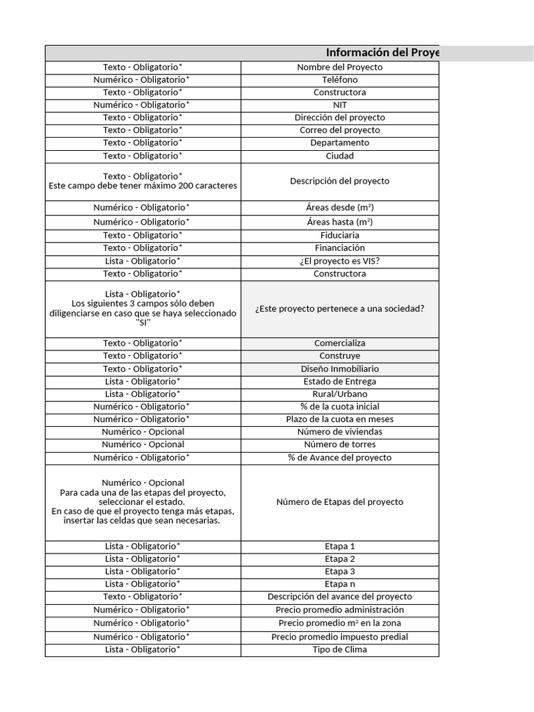 Información Del Proyecto | PDF