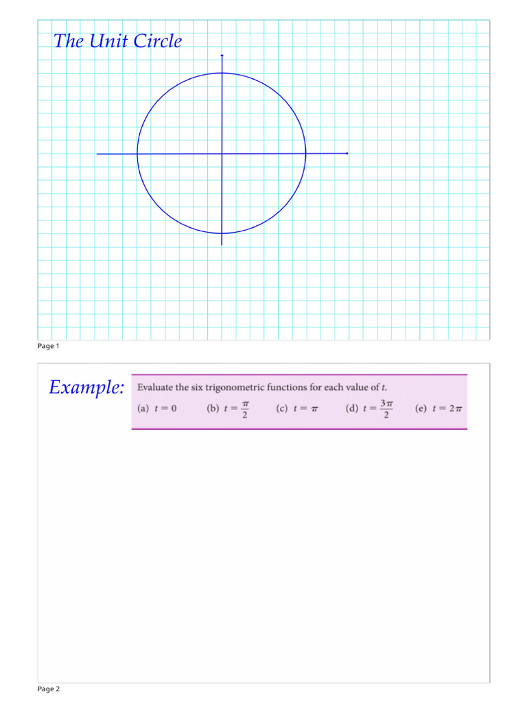 03 The Unit Circle Blank | PDF