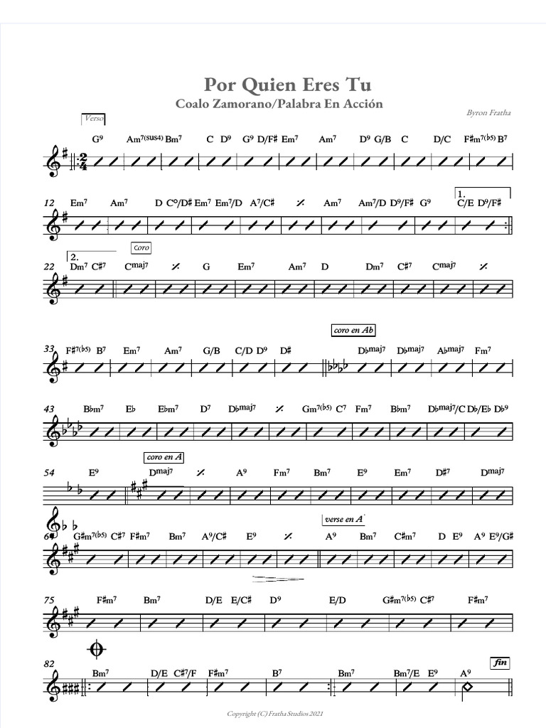 Por Quien Eres Tu - CHART | PDF