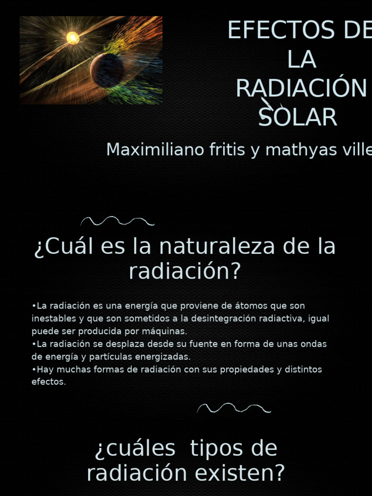 Efectos Del Sol Maximiliano Fritis y Mathyas Villegas | PDF