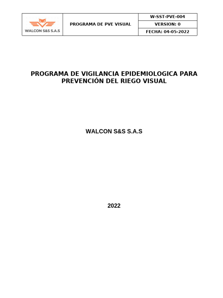 W-SST-PVE-004 PVE - Prevención Visual | PDF