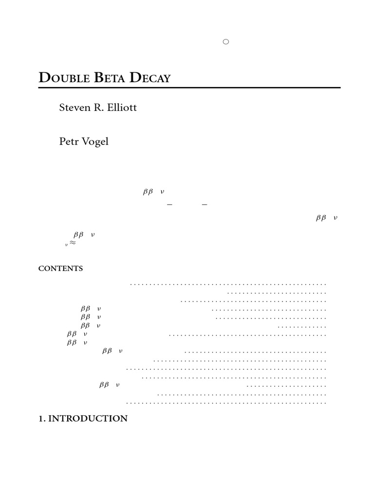 Double Beta Decay Elliot & Vogel | PDF