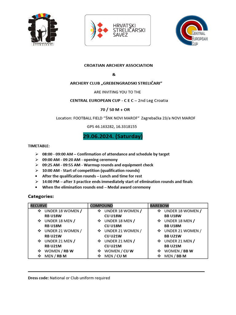CEC 2024 2nd Leg Novi Marof Invitation | PDF