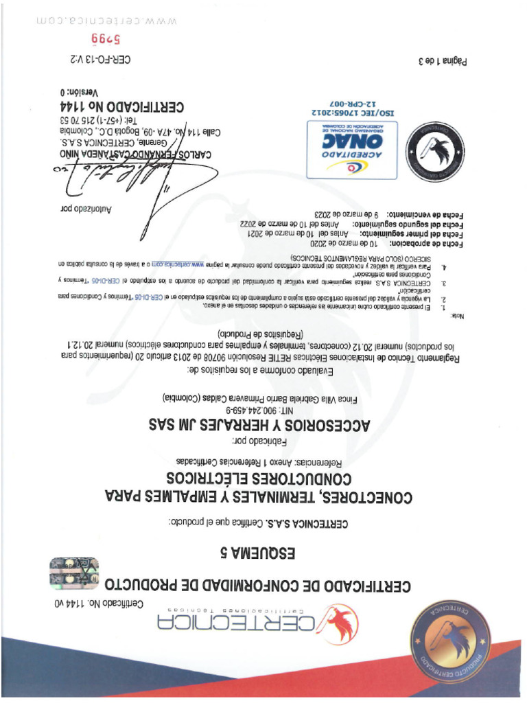 Certificado Jm. | PDF