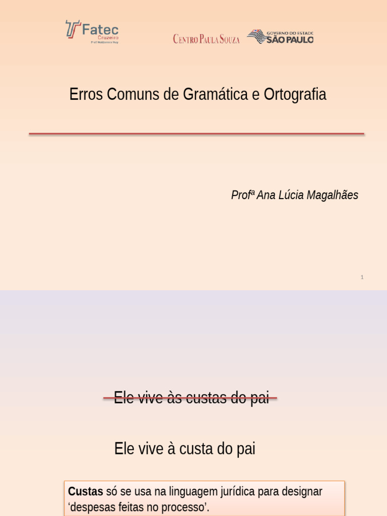 Aula Sobre Erros Mais Comuns | PDF