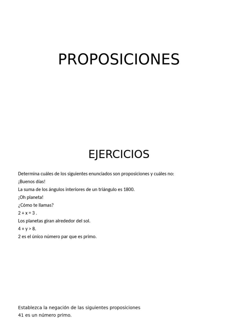 Proposiciones Ejer | PDF