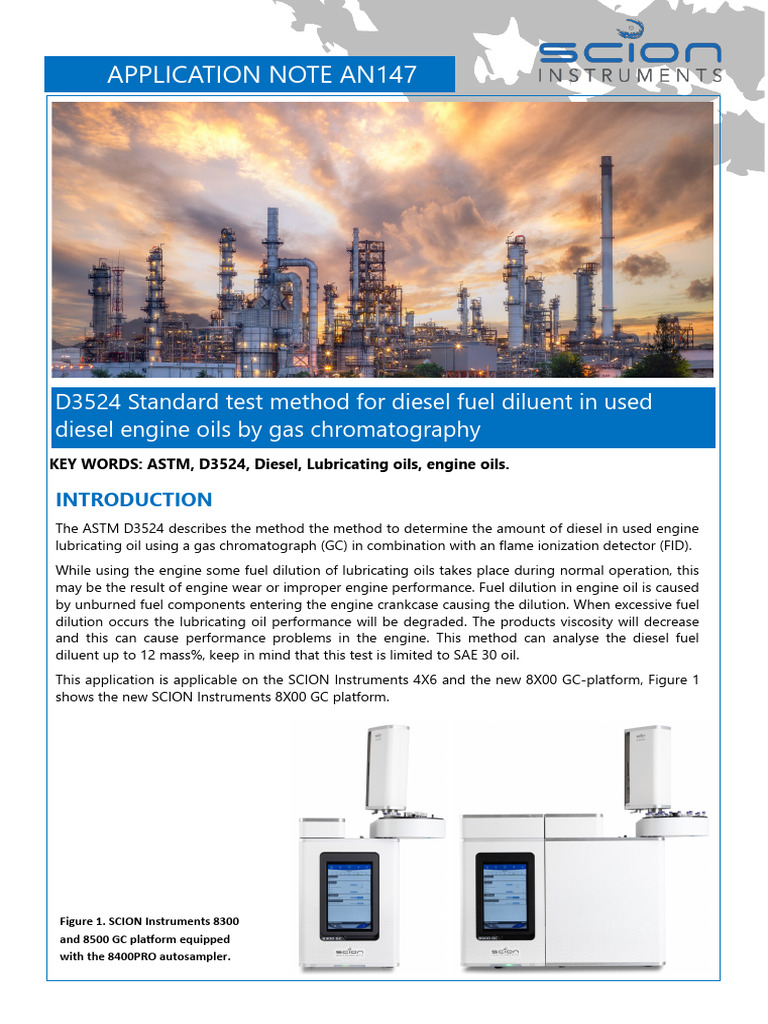 ASTM D3524: Diesel in Engine Oils Analysis | PDF | Gas Chromatography ...
