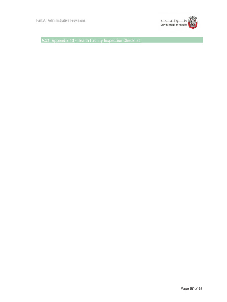 Appendix 13 - Health Facility Inspection Check List | PDF | Pipe (Fluid ...