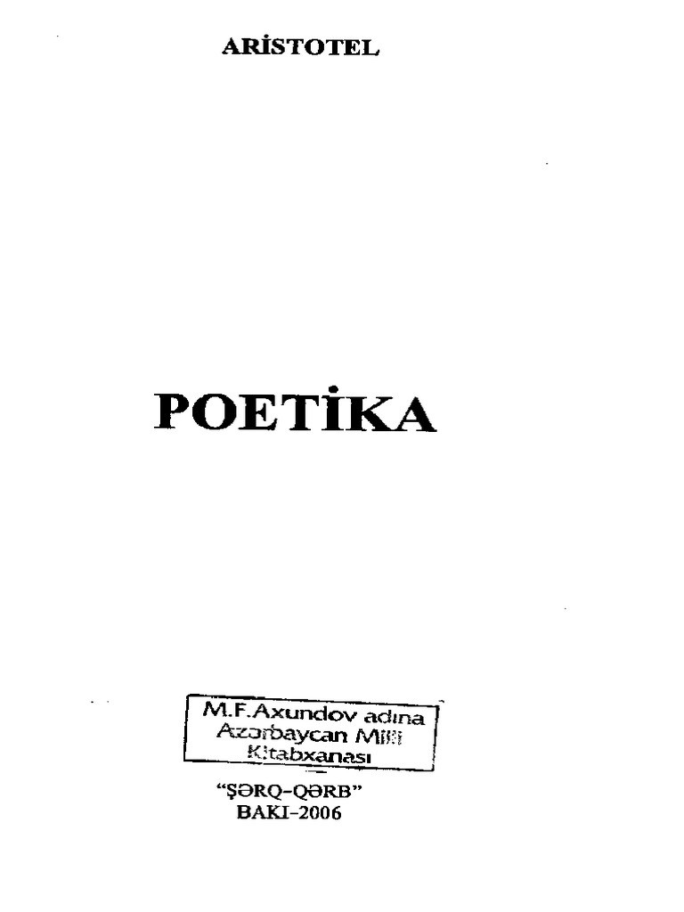 Aristotel Poetika 5571404dec69d | PDF