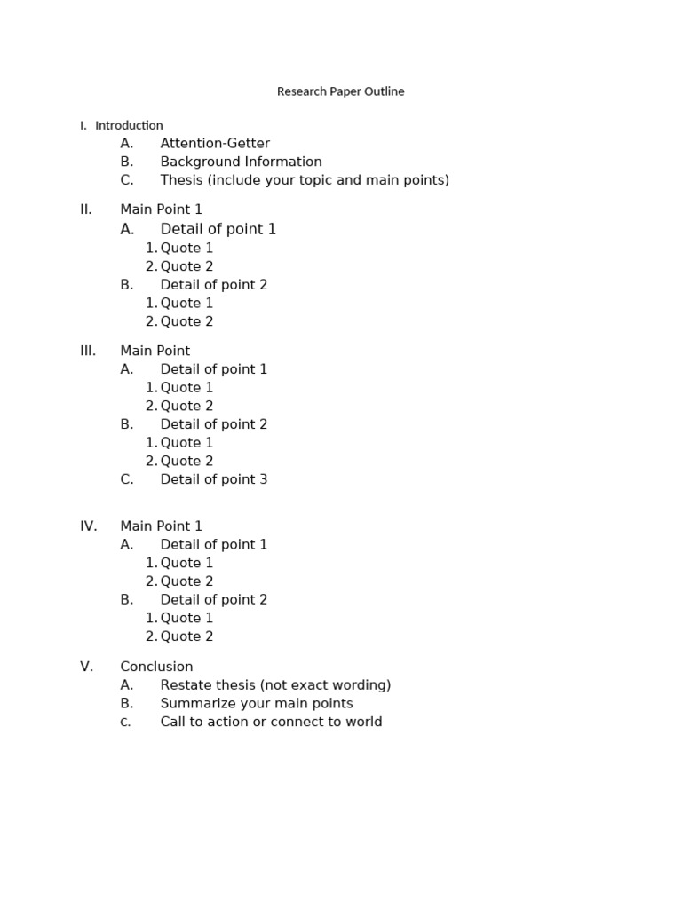 Research Paper Outline | PDF