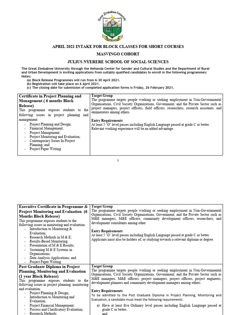 Short Courses Advert 2021 | PDF