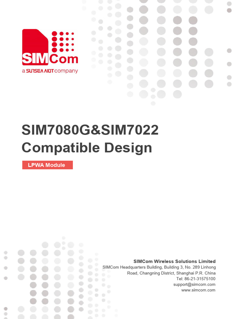 SIM7080G&SIM7022 Compatible Design V1.00 | PDF