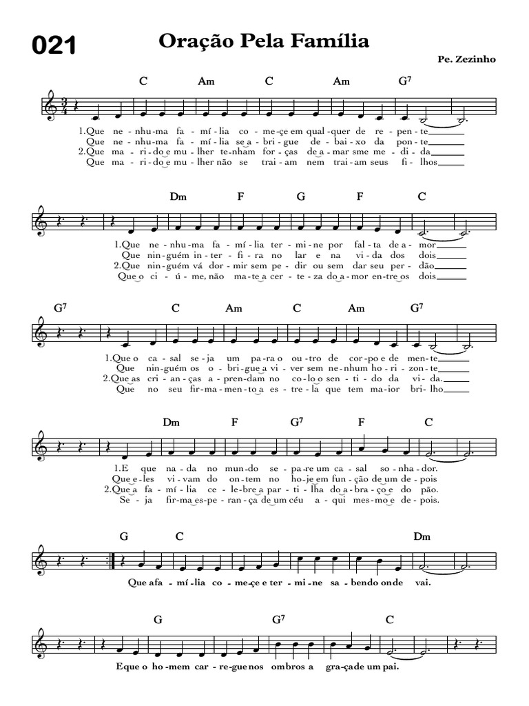 021 Oracao Pela Familia Pe Zezinho | PDF