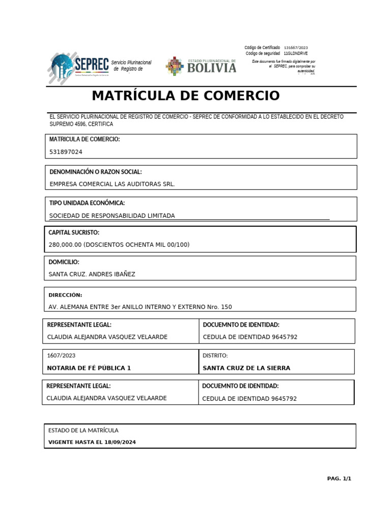 Matricula Editable | PDF