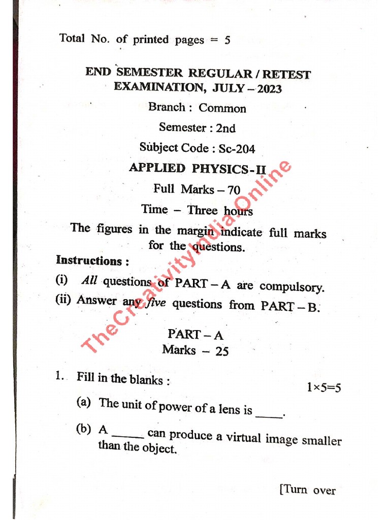 2023 Physics Paper | PDF